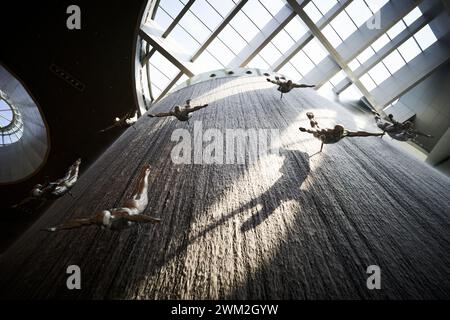 The Dubai Mall Waterfall, known also as the Human Waterfall, in the ...