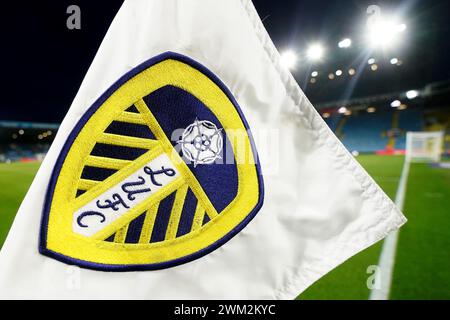 A Leeds branded corner flag before the Sky Bet Championship match at ...