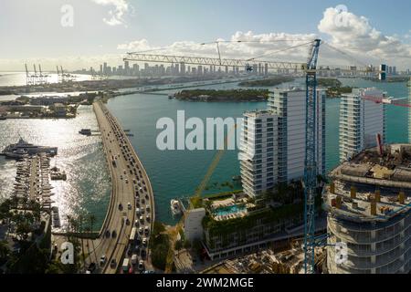 New construction site of developing residense in american urban area ...