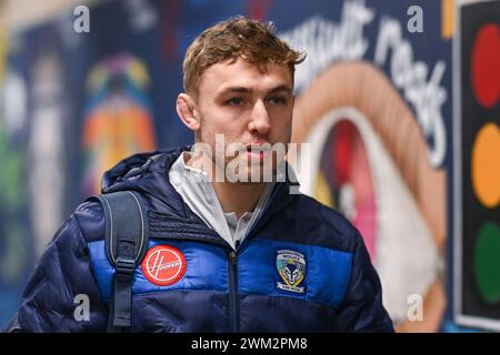 Sam Powell of Warrington Wolves arrives during the Betfred Super League ...