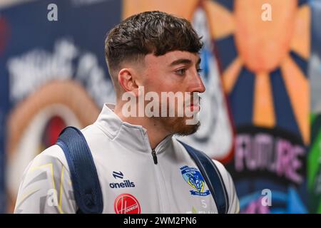 Matty Ashton of Warrington Wolves arrives ahead of the Betfred ...