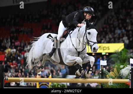 Peder Fredricson of Sweden with Catch me Not S during the Prize of MIPS ...