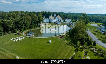 Aerial View Showcasing A Cluster Of Traditional White Orthodox Churches ...