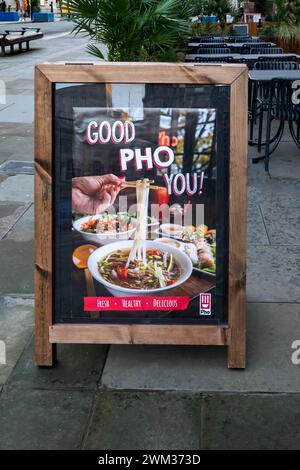 Folding sign for Pho Vietnamese Stock Photo - Alamy