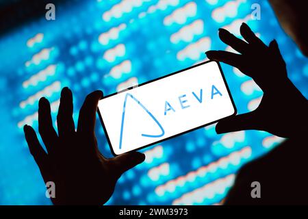 In this photo illustration, the Aeva Technologies logo is seen ...