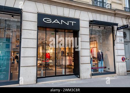 Gant shop, exterior of the clothing store on the high street in ...