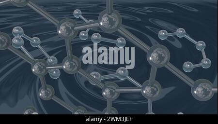 Image of 3d micro of molecules on black background Stock Photo - Alamy