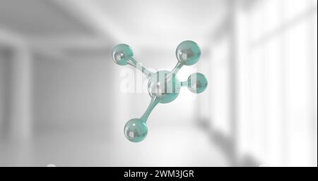 Image of micro of molecules model over grey background Stock Photo - Alamy
