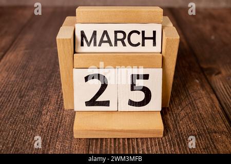 25 March Hari Raya Nyepi Hindu's Seclusion Day in Wooden Calendar With ...