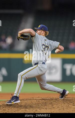 February 23, 2024: Wolverines pitcher Chase Allen #37 works from the ...