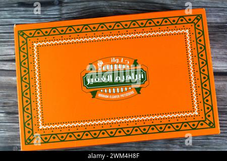 Cairo, Egypt, February 19 2024: Helwa Food oil that is of mixture of ...