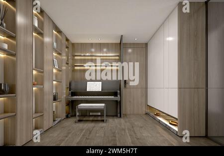 3d render of club house lounge Stock Photo - Alamy