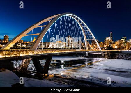 Edmonton, Canada - View over frozen North Saskatchewan River and ...