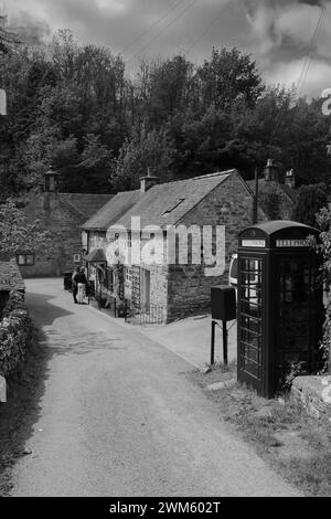 View of Milldale village on the river Dove, Dovedale, Peak District ...