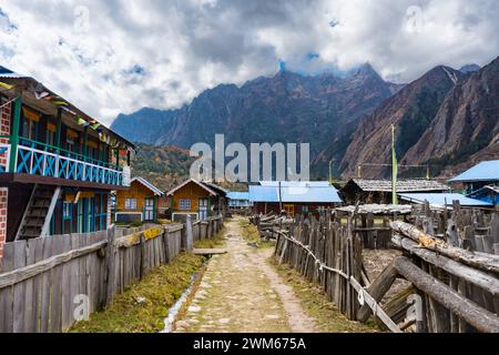 Ancient Village of Ghunsa with Traditional Wooden Houses in ...