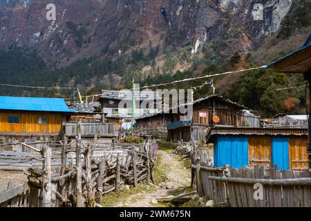 Ancient Village of Ghunsa with Traditional Wooden Houses in ...