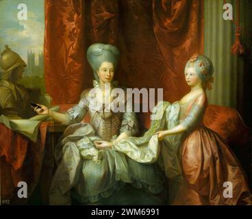 Benjamin West (1738-1820) - Princess Augusta, Princess Elizabeth ...
