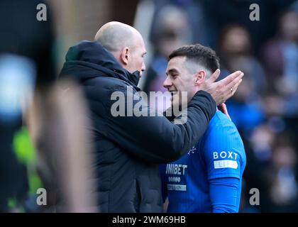 Rangers manager Philippe Clement and Tom Lawrence on the touchline ...