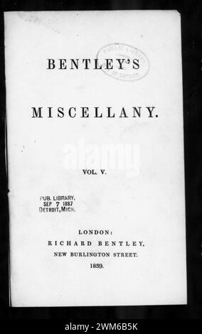 Bentley's Miscellany, Vol. 6-contents 0000 Stock Photo - Alamy