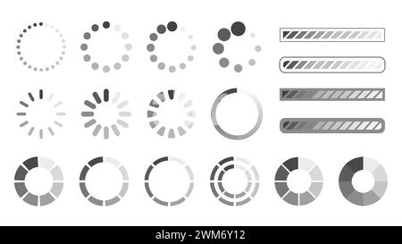 Circle preloader, buffer shape. Circular progress bar. Meter, guage and indicator icon with ...