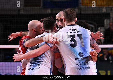 Padova, Italy. 24th Feb, 2024. Spike of Luca Porro ( Pallavolo Padova ...