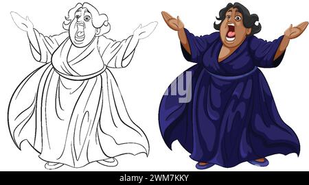 Illustration of a passionate opera singer singing Stock Vector Image ...