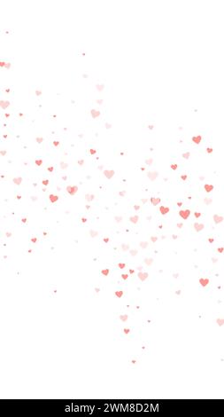 Valentine hearts, flying, falling down, floating. Red hearts scattered ...