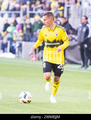 Columbus, Ohio, USA. 24th Feb, 2024. Columbus Crew forward Max Arfsten ...