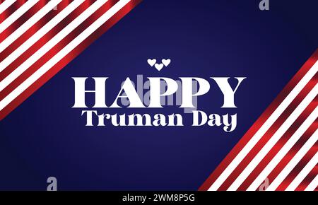 Happy Truman Day Stylish Text With usa flag background illustration ...