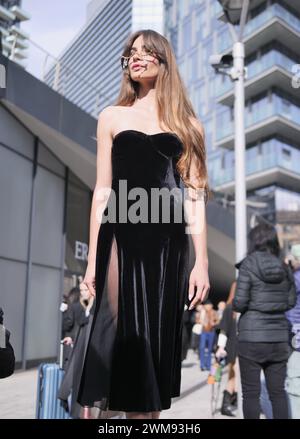 Milan Milan, . 25th Feb, 2024. French top model Mara Lafontan guest of ...