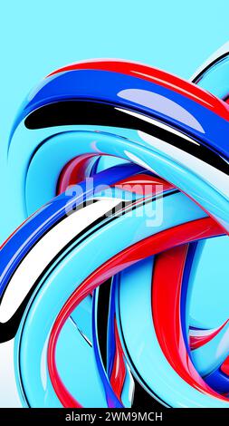 3D rendering, abstract bright figure . Colorful creative wallpaper with ...