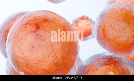 Fat cells, adipocyte and lipocyte, cholesterol in a cells, 3d render ...