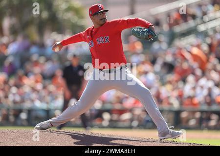 Boston Red Sox pitcher Isaiah Campbell poses during photo day at the ...