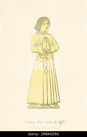 Monumental brass of a young man, titled Chantry priest (sic), Saint ...