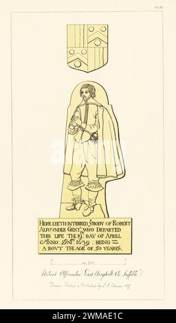 17th century memorial, St. Mary`s Church, Grendon, Northamptonshire ...