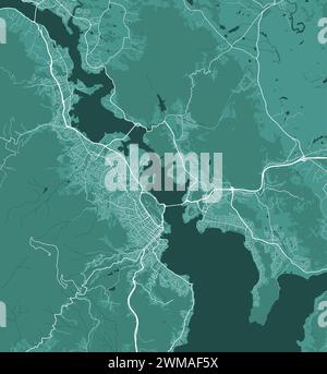 Map of Hobart, Australia. Detailed city vector map, metropolitan area ...