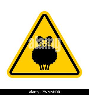 Attention Ram. Red road sign. Caution Sheep Stock Vector Image & Art ...