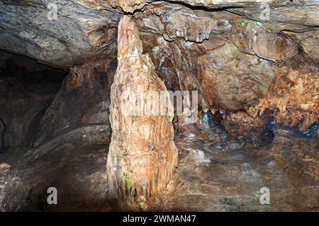 Stalactite, stalagmite walls of the cave. Template for design. Pattern ...
