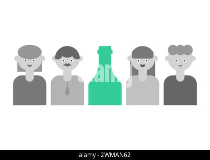 Alcoholics Anonymous Club sign logo. People and alcohol. Concept for ...