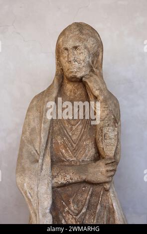 Statue of a woman with veil. Marble. Rome. National Roman Museum (Baths ...
