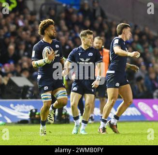 George Horne and Andy Christie of Scotland seen in action during the ...