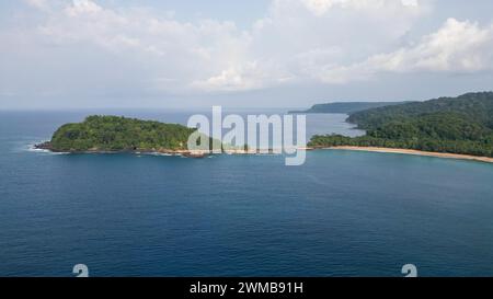 Aerial view from Ilheu Bom Bom in Prince Island .Principe is the world ...