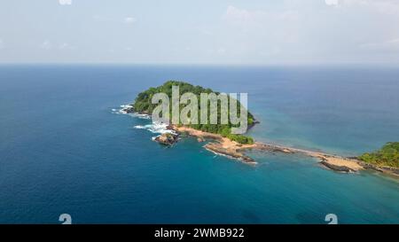 Aerial view from Ilheu Bom Bom in Prince Island .Principe is the world ...