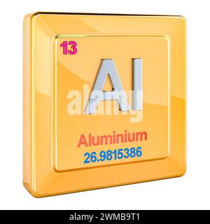 Aluminium Al chemical element. Aluminium Sign with atomic number ...