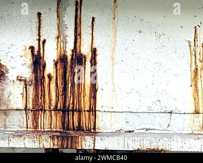 A Rusty Metal Silo Building Close Up With Water Lines Stock Photo - Alamy