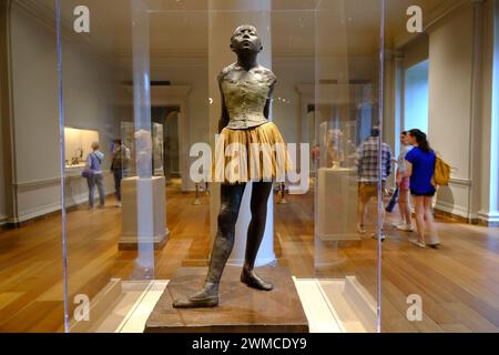The statue of Little Dancer Aged Fourteen (1878-1881) by French Artist Edgar Degas display in ...