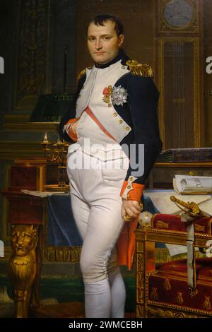 Portrait of Napoleon in his study, painting by Jacques-Louis David from ...