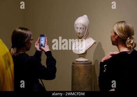 The marble statue Veiled Bust aka The Veiled Nun possibly by Italian ...