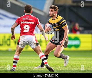 George Lawler makes a break for Castleford *** during the Super League ...