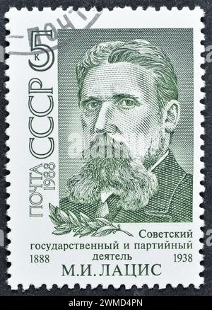 RUSSIA - CIRCA 1938: stamp printed by Russia, shows Soviet Flag and ...